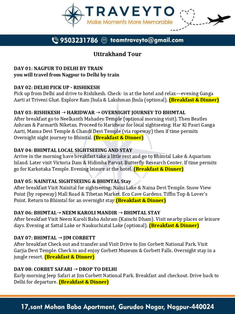 Uttrakhand Tour Package Raisoni CLG | PDF