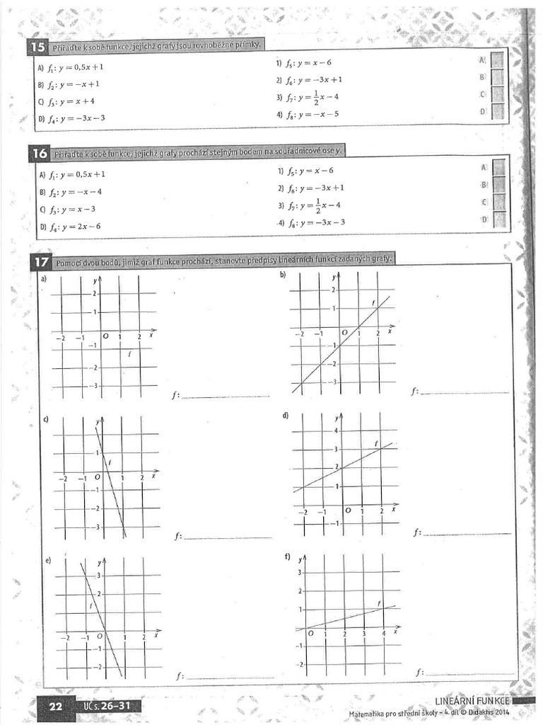 Lineární Funkce | PDF