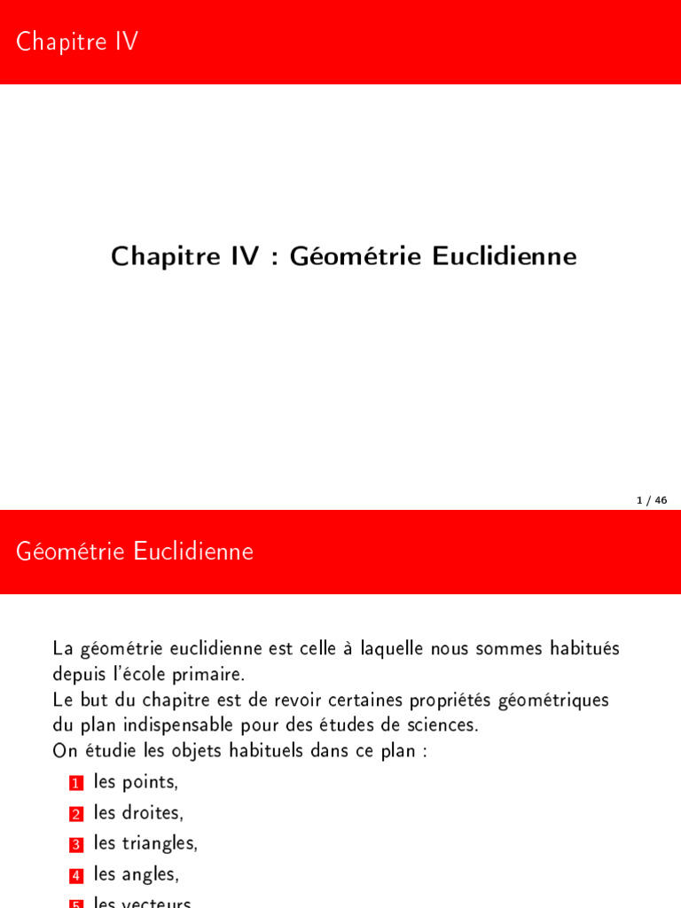 Introduction à la géométrie euclidienne | PDF | Angle | Triangle