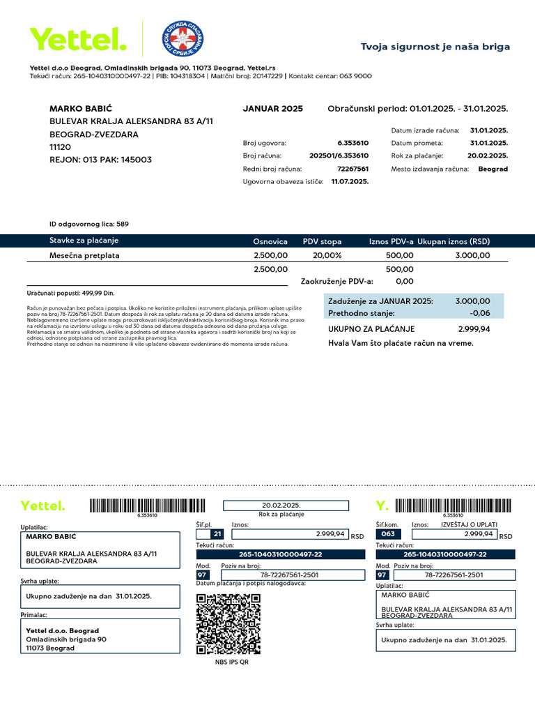 Yettel januar 2025 Hipernet | PDF