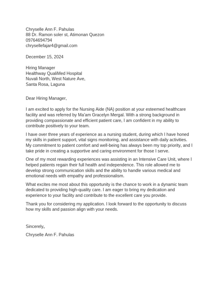 Cover Letter Outline Template | PDF