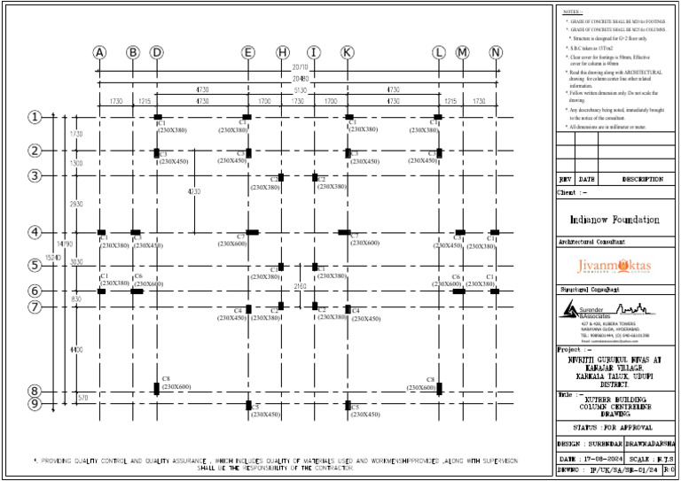 Column Centerline Layout - 26-08-2024 | PDF