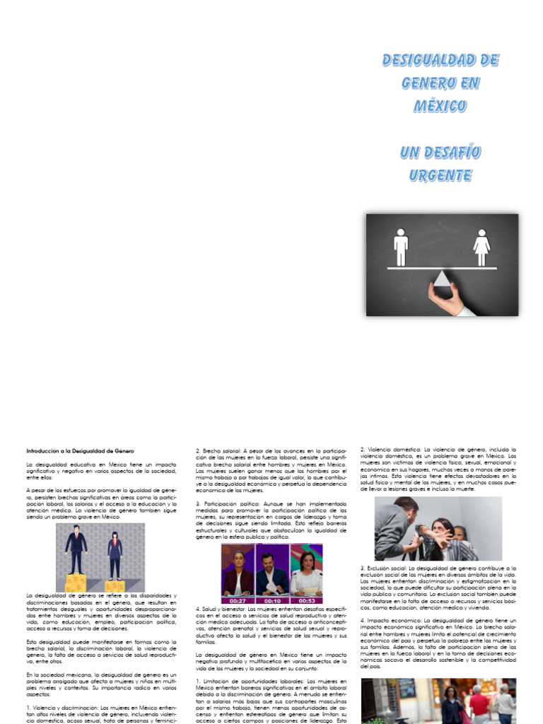 Desigualdad de Genero en Mexico | PDF | Discriminación y relaciones raciales | Desigualdad social