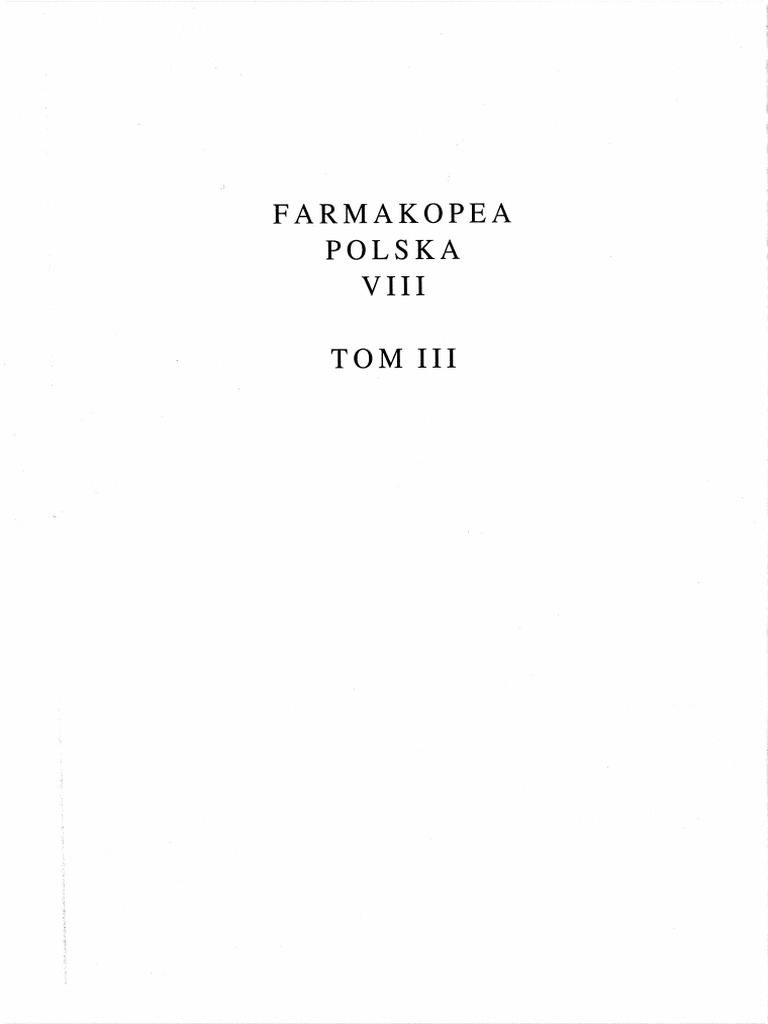Farmakopea Polska VIII Tom 3 | PDF