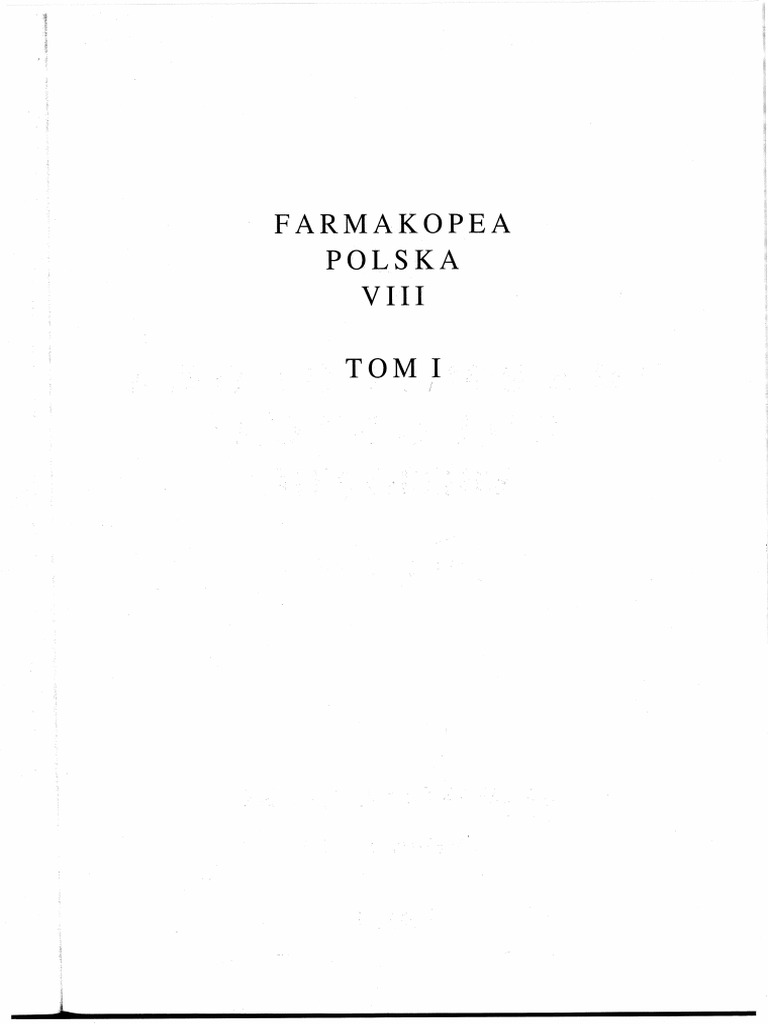 Farmakopea Polska VIII Tom 1 | PDF