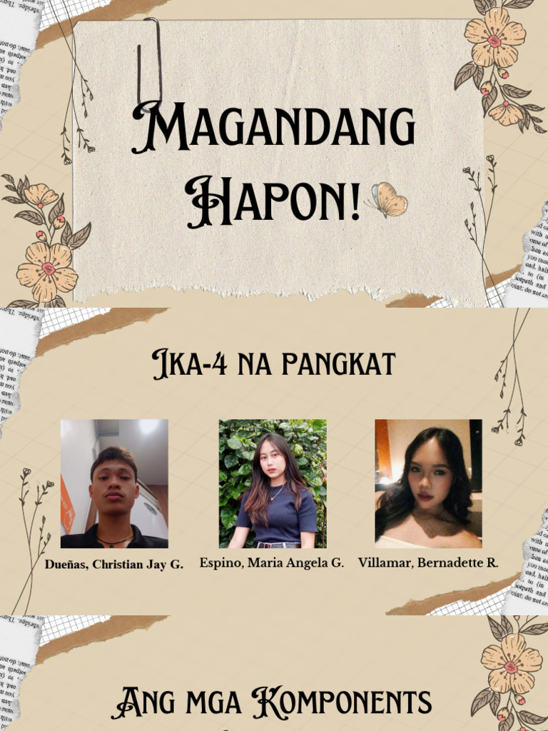 Mga Komponents at Katangian NG Asignaturang Filipino Sa Kurikulum NG 1989 (G-4) | PDF