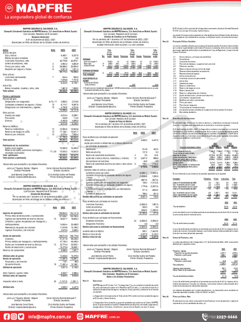 Estadosfinancieros2022 250224 094639 | PDF | Contabilidad | Seguro