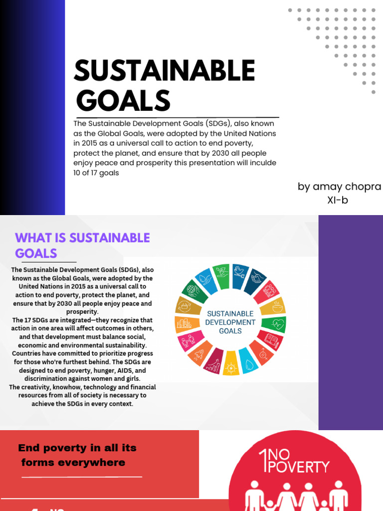 Amay Sustainable Goals Project Eco | PDF | Sustainability | Economic ...