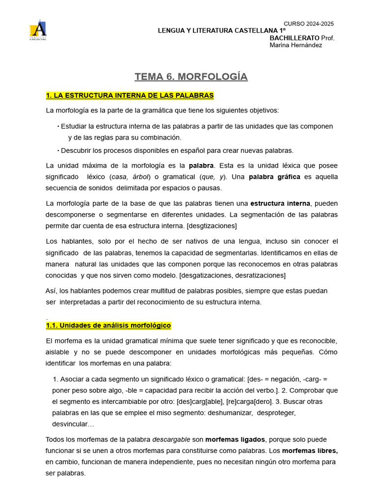 1 Tema6 | PDF | Género gramatical | Palabra