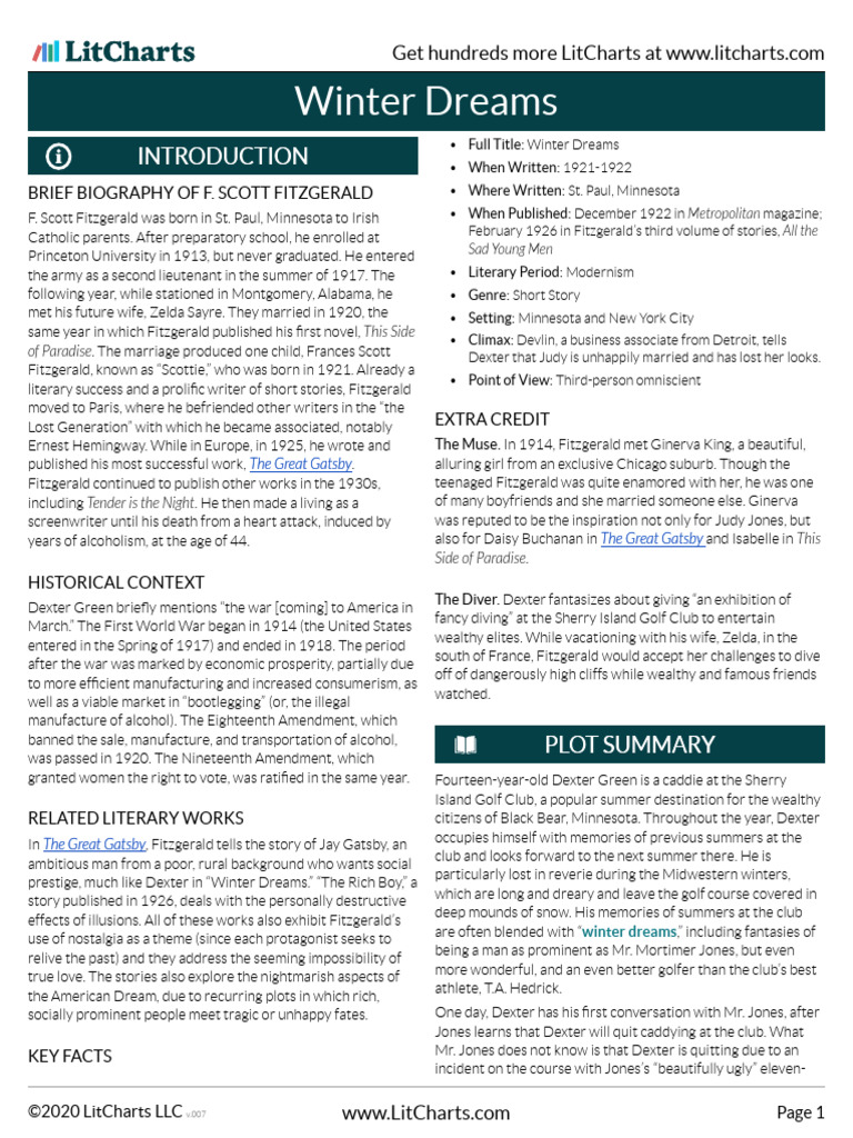 Winter-Dreams-LitChart | PDF | F. Scott Fitzgerald | The Great Gatsby