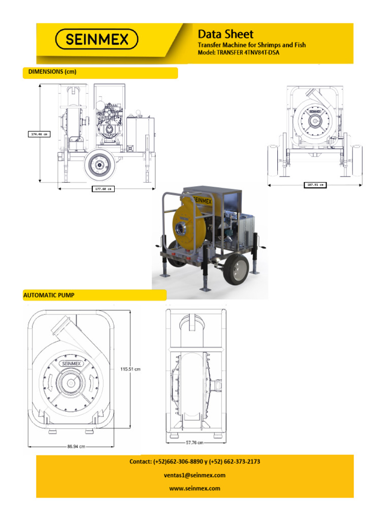 Data Sheet Transfer Machine 4TNV84T-DSA | PDF | Pump | Machines