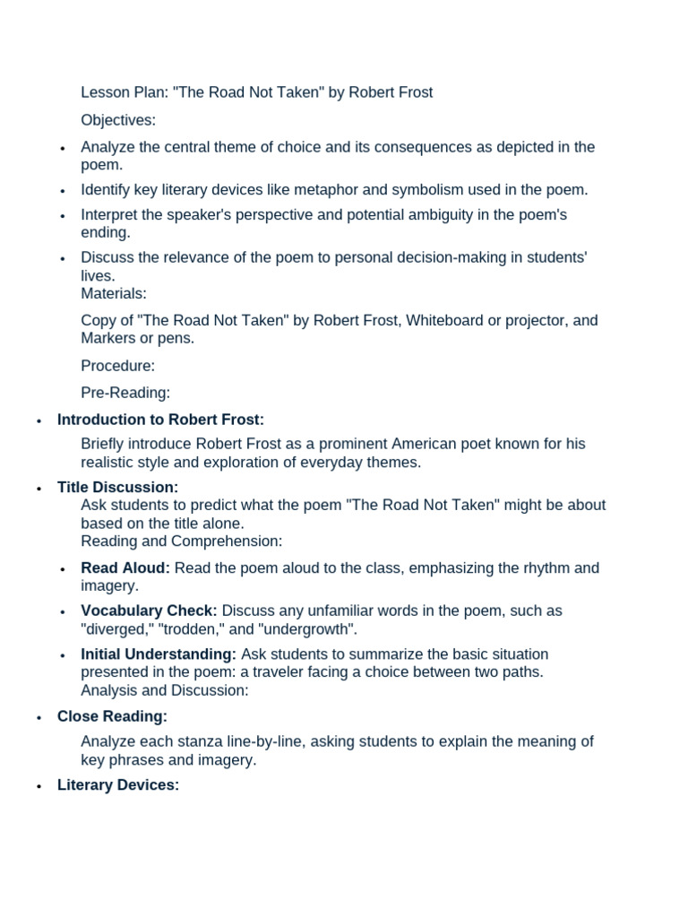 Analyzing Choices in Frost's Poem | PDF | Poetry | Decision Making