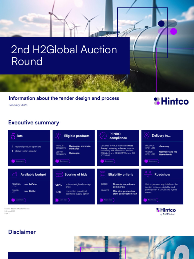 Second H2Global Auction Overview | PDF | Auction