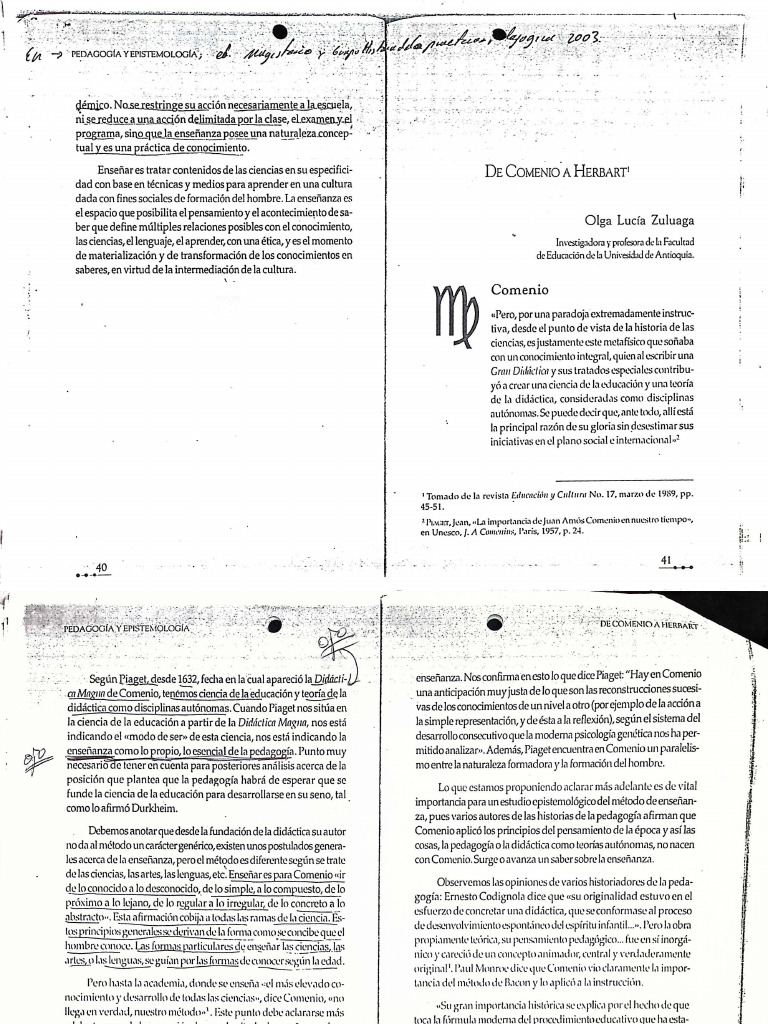De Comenio a Herbart- Olga Lucía Zuluaga | PDF