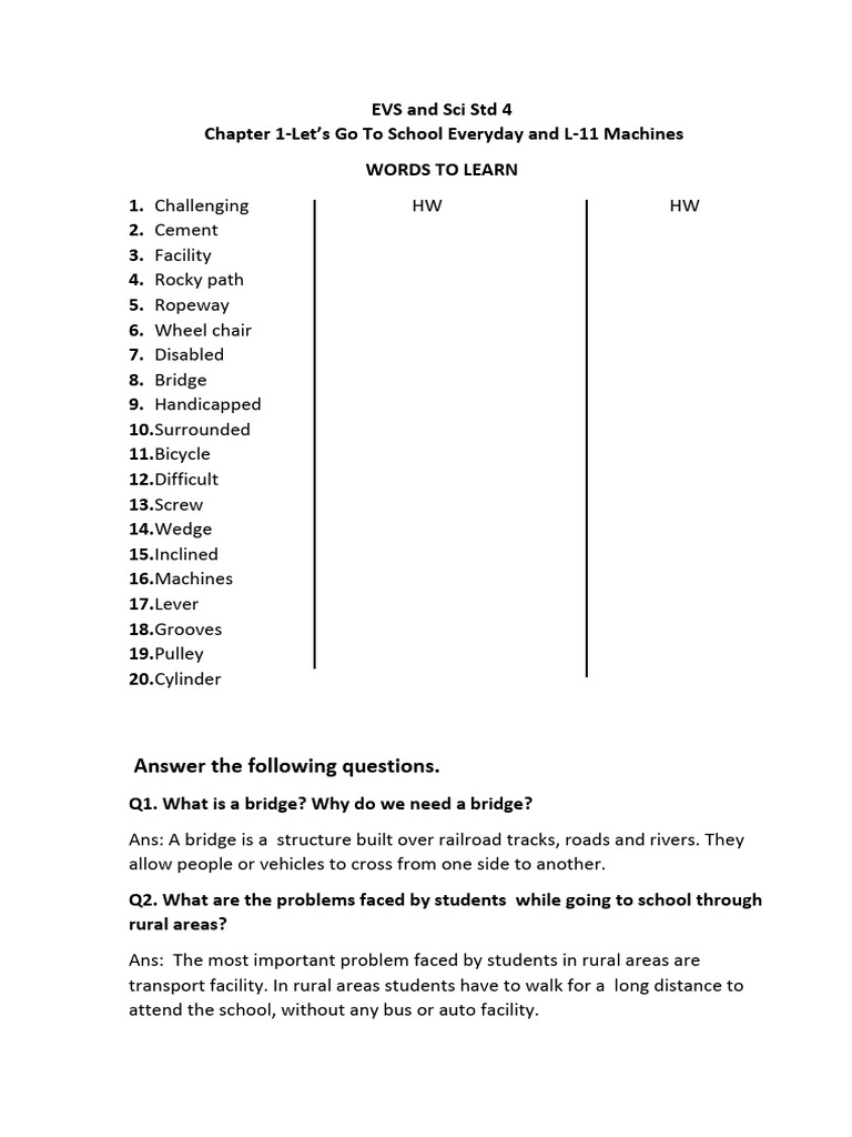 EVS and Sci STD 4 Chapter 1 Write Up | PDF | Machines | Manufactured Goods