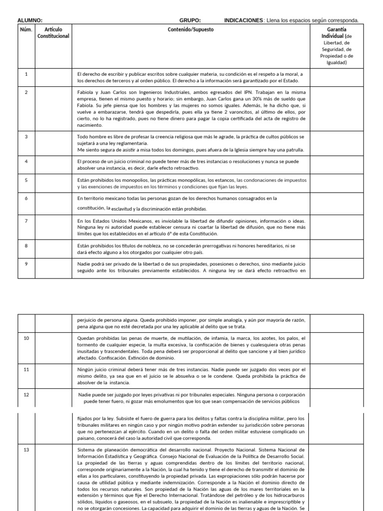 Cuadro de Doble Entrada Articulos | PDF | Propiedad | México