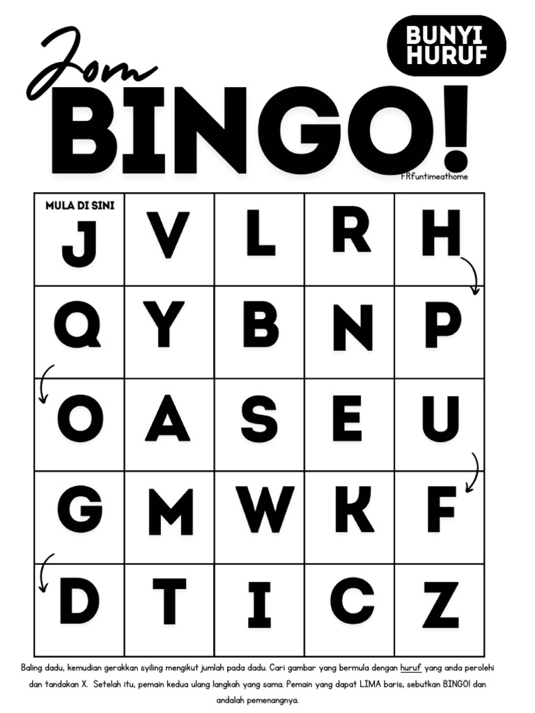 BM Bingo Bunyi Huruf, Suku Kata KV KVKV | PDF