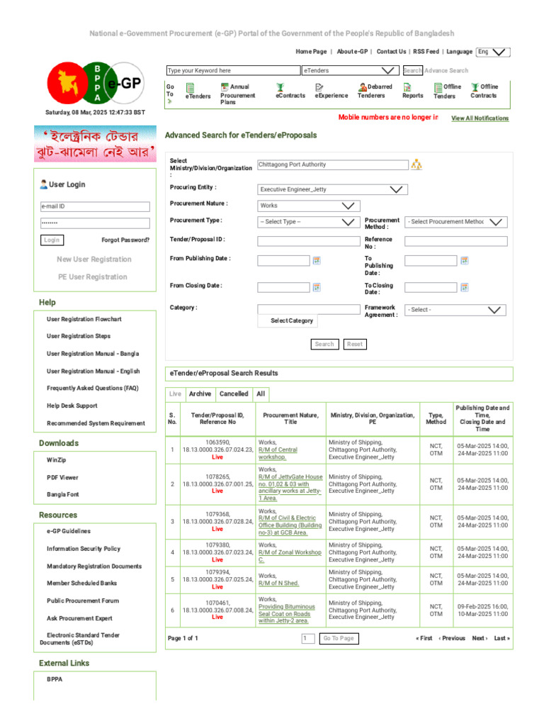 Advanced Search For Etenders - Eproposals | PDF | Software | World Wide Web