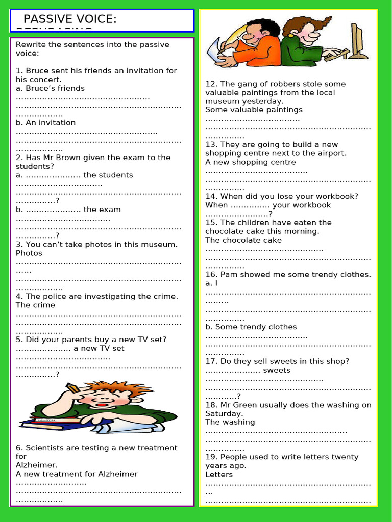 Passive Voice Rephrasing Key Grammar Drills - 97772 | PDF