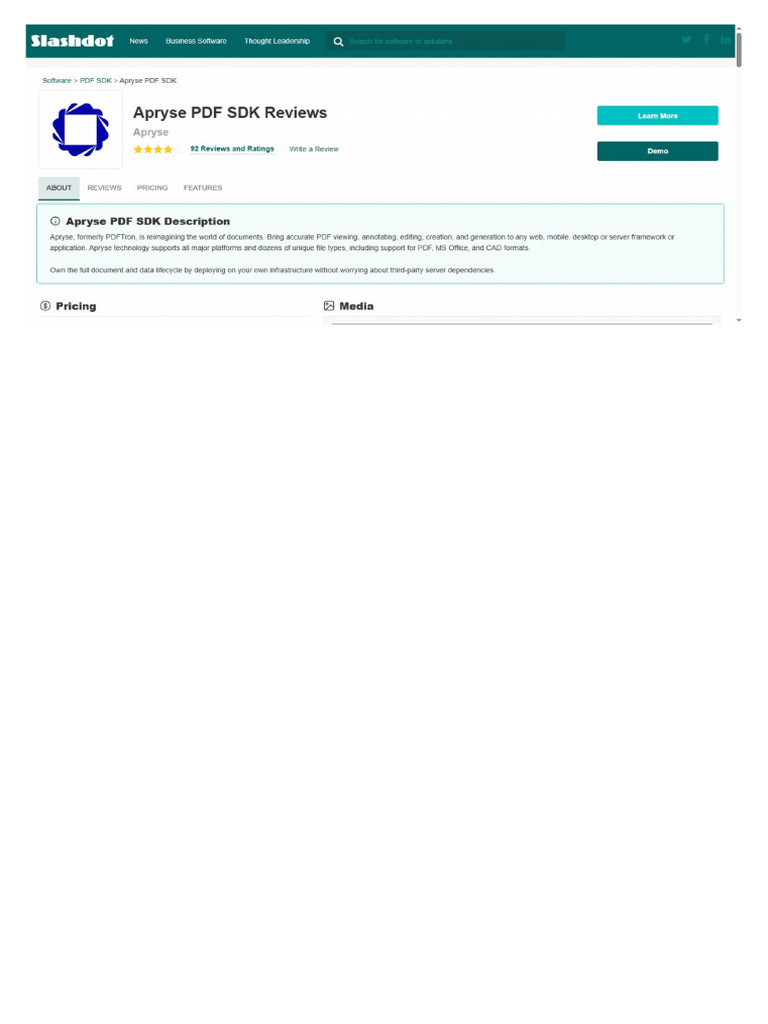 Apryse PDF SDK Reviews - 2025-Cvscreenshot | PDF