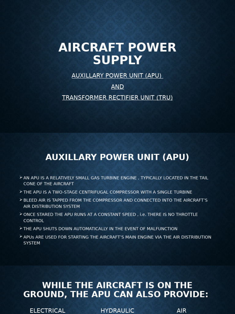 Aircraft APU and TRU Power Systems | PDF | Electrical Engineering ...
