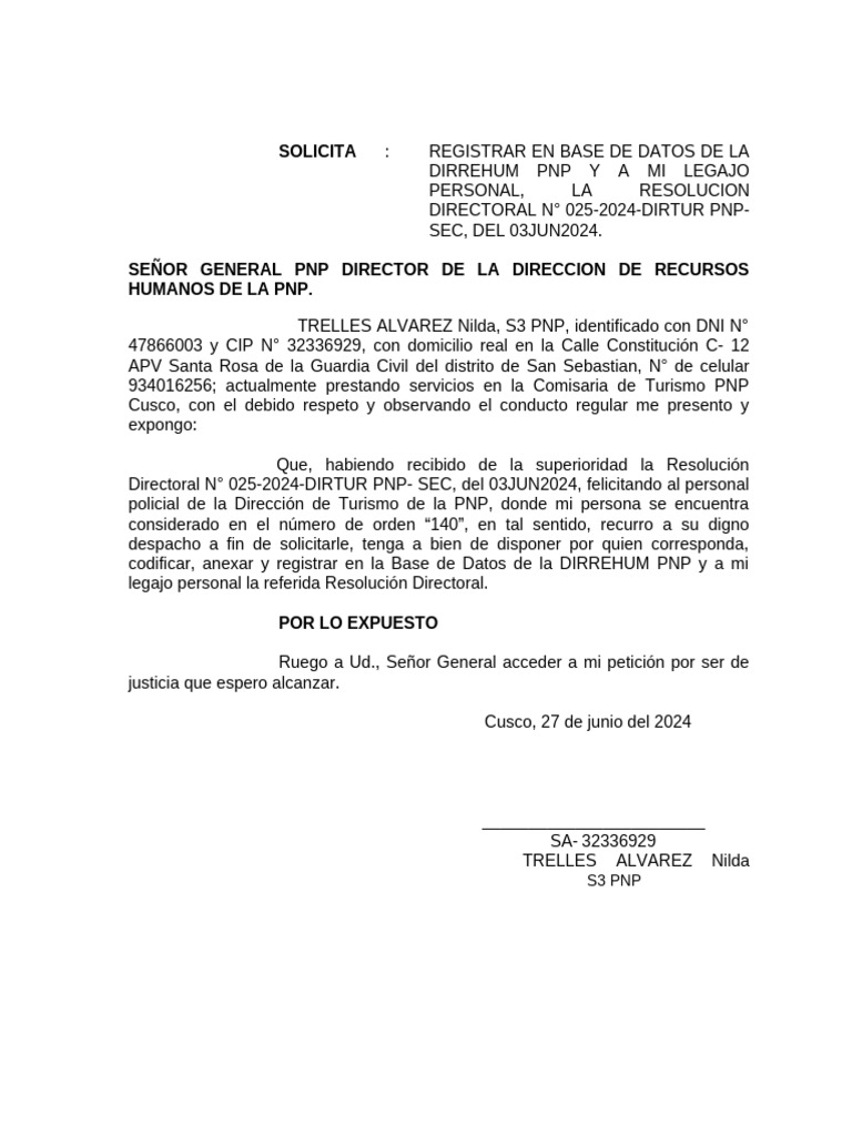 Solicitud Anexar A Legajo | PDF