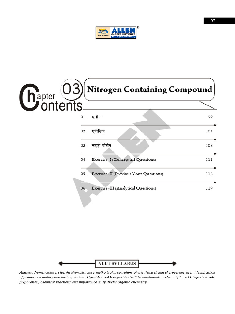 Nitrogen Containing Compound | PDF