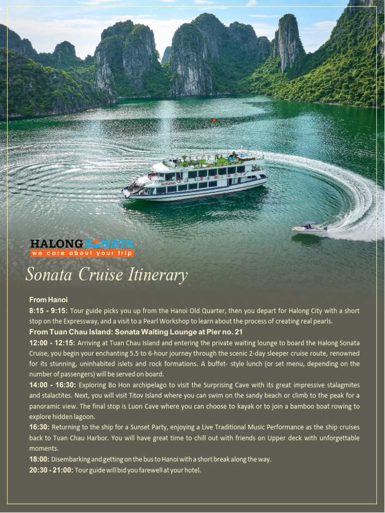 HALONG SONATA - ITINERARY | PDF | Ships