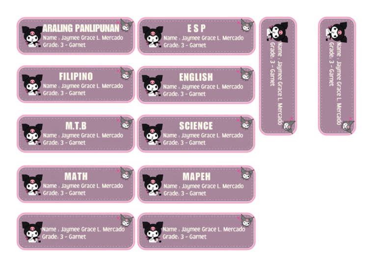 Jaymee Name & Subject Label | PDF