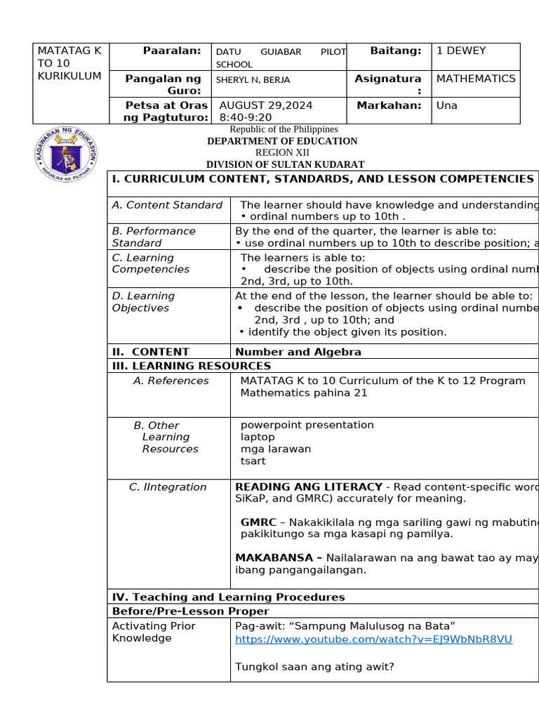Ordinal Numbers With Indicators | PDF