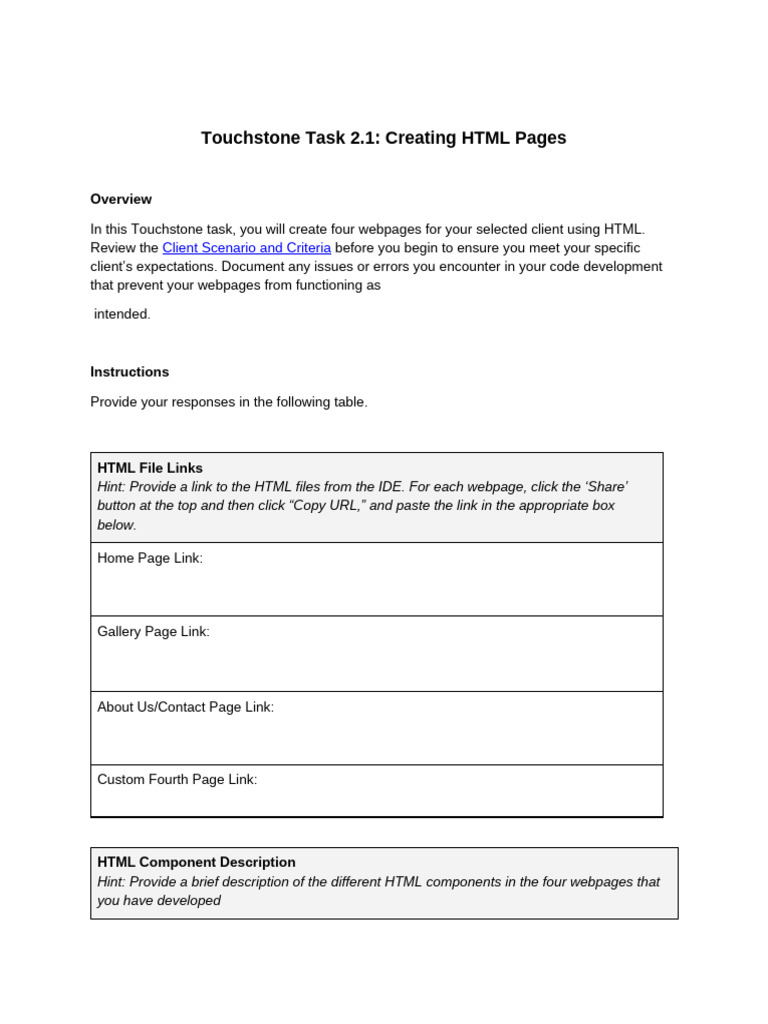 Touchstone Task 2.1 Student Template | PDF