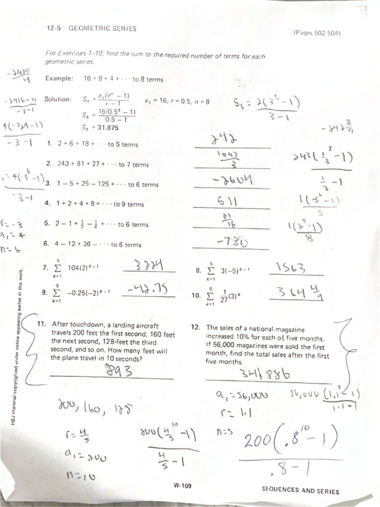 12-5 Geometric Series | PDF
