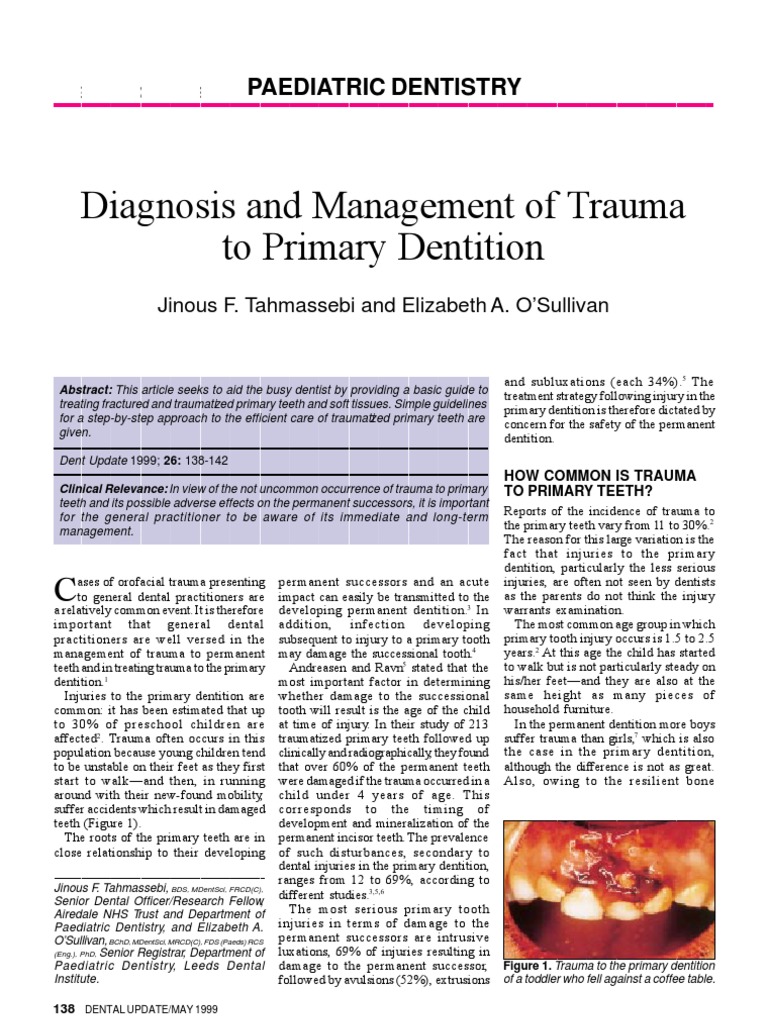 Primary Teeth Trauma | PDF | Dentistry | Tooth