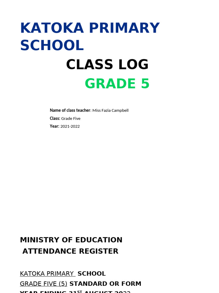 2021classlog Cover | PDF