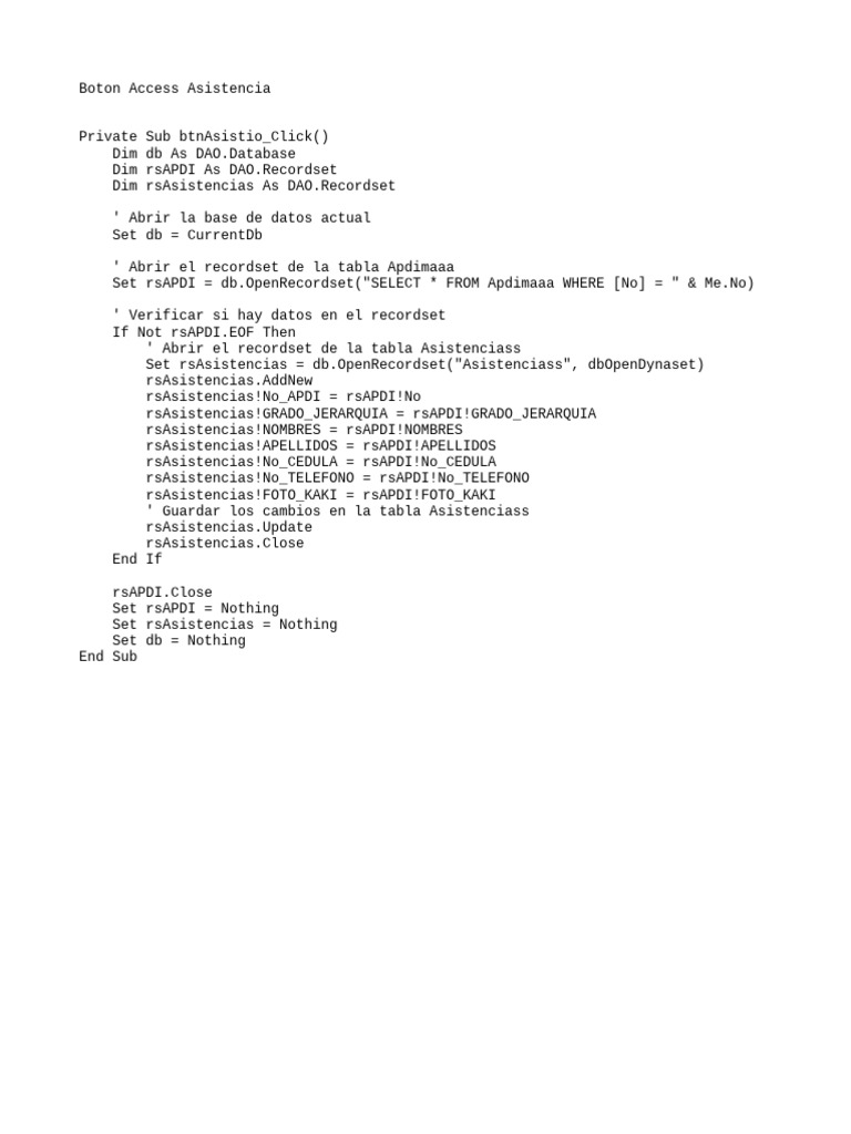 Boton Guarda en Otra Tabla | PDF