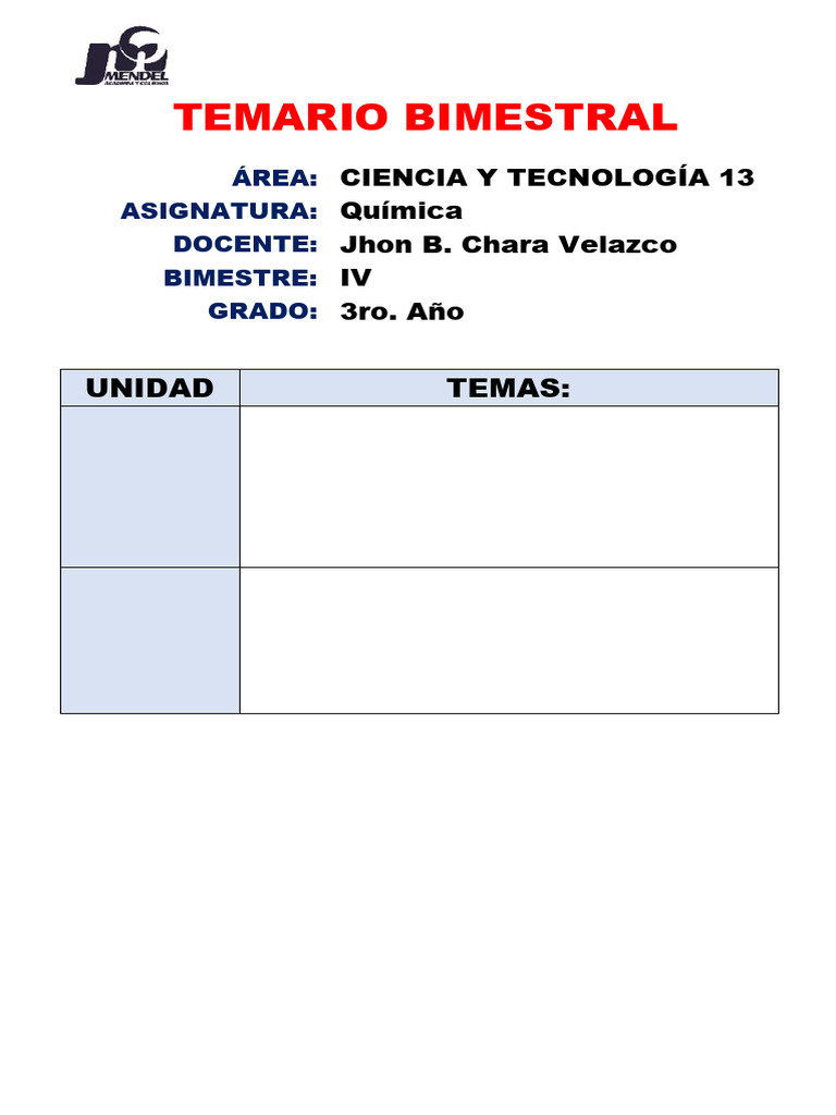 3° SEC-TEMARIO IVB- C Y T 13 | PDF