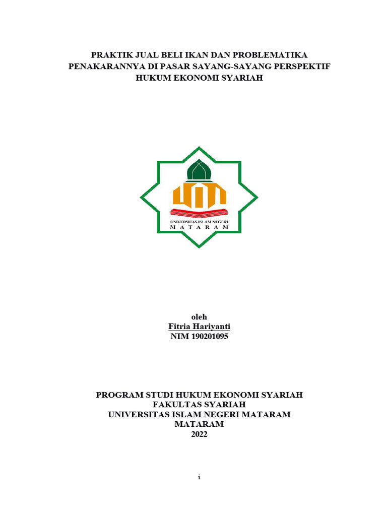 Praktik Jual Beli Ikan Dan Problematika Penakarannya | PDF