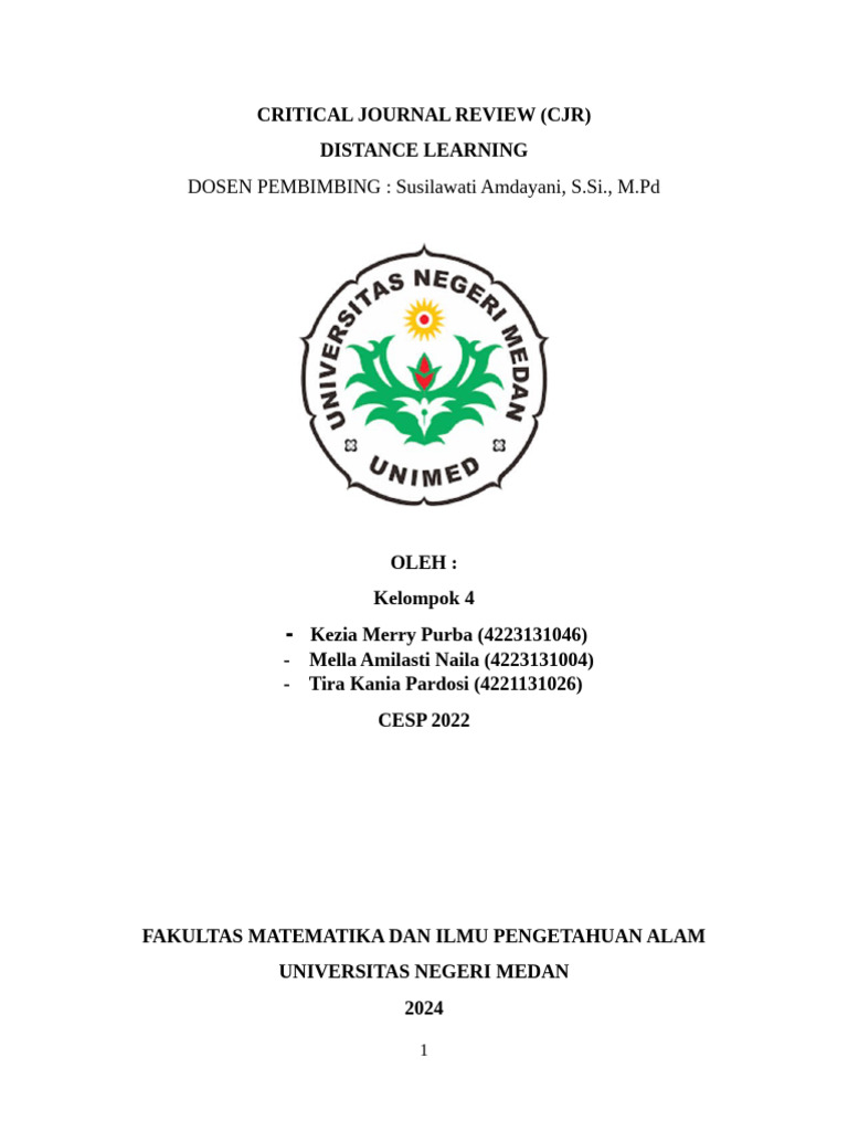 CJR KELOMPOK 4 DISTANCE LEARNING | PDF