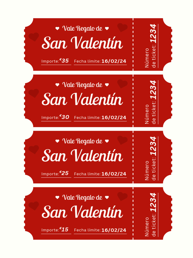 Vales Regalo para San Valentín | PDF