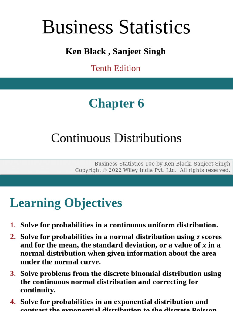 Ch06 Sanjeet | PDF | Probability Distribution | Random Variable