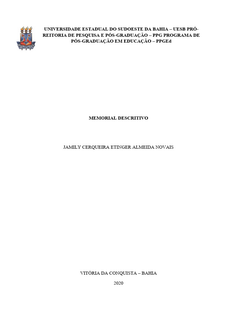 Memorial Modelo | PDF | Pedagogia | Psicologia