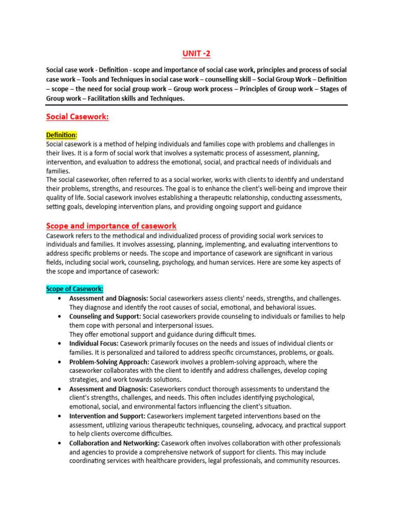 UNIT - II - Social Work | PDF | Social Work | Brainstorming