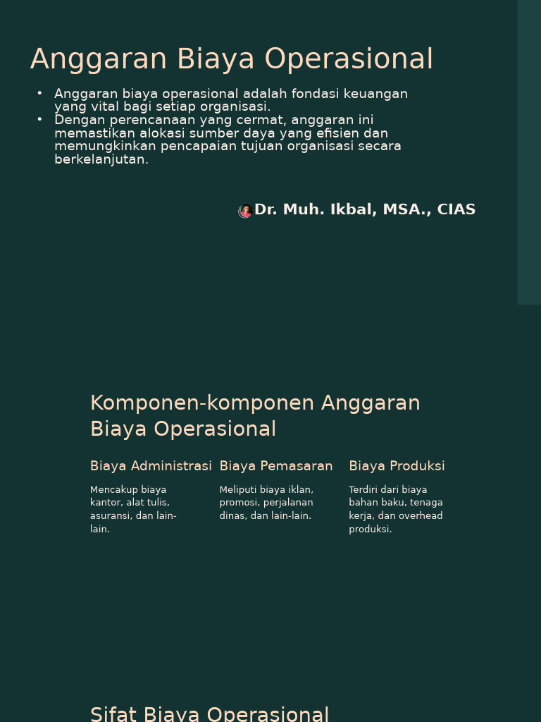 Rencana Anggaran Biaya Operasional | PDF