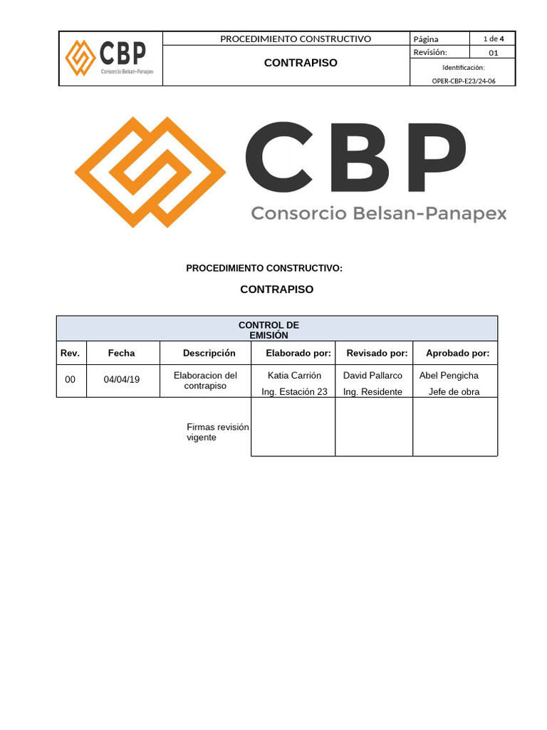 Procedimiento Constructivo de Contrapiso | PDF | Hormigón | Mortero ...