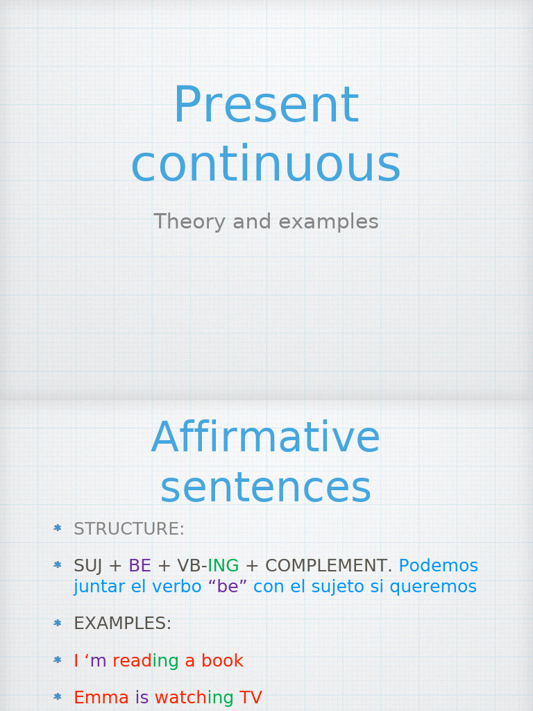 Present Continuous: Structure and Use | PDF