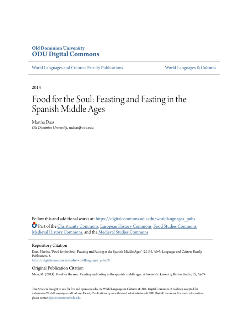 Feasting and Fasting in Medieval Spain | PDF