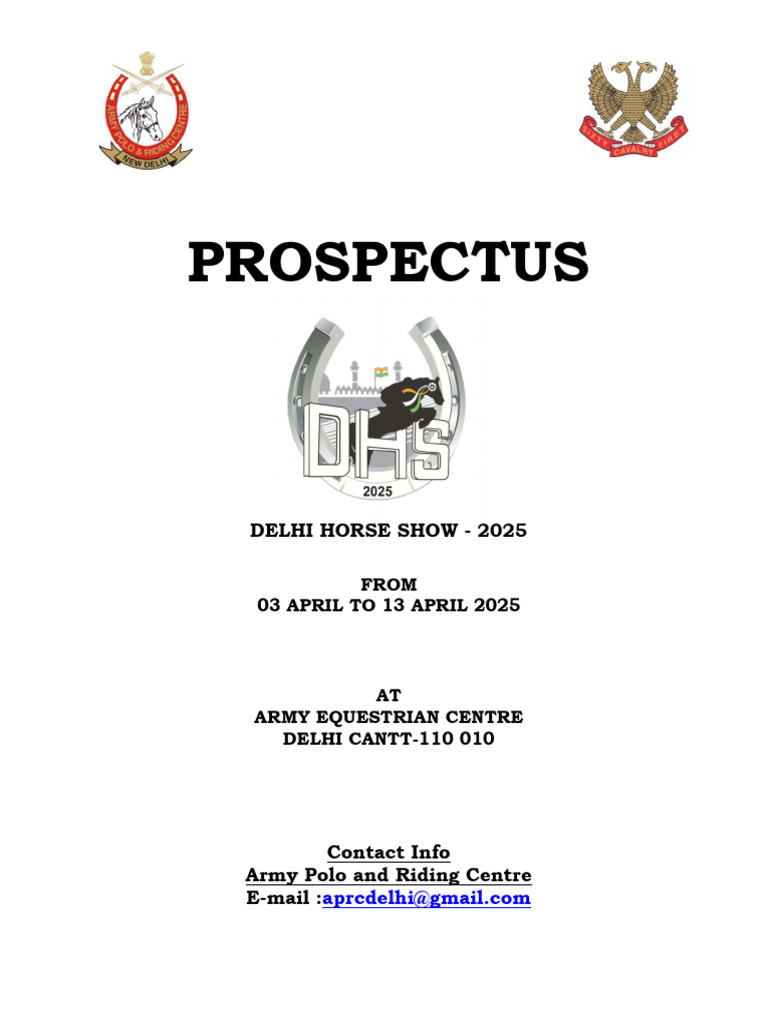 Delhi Horse Show 2025 Prospectus | PDF | Equestrianism | Show Jumping