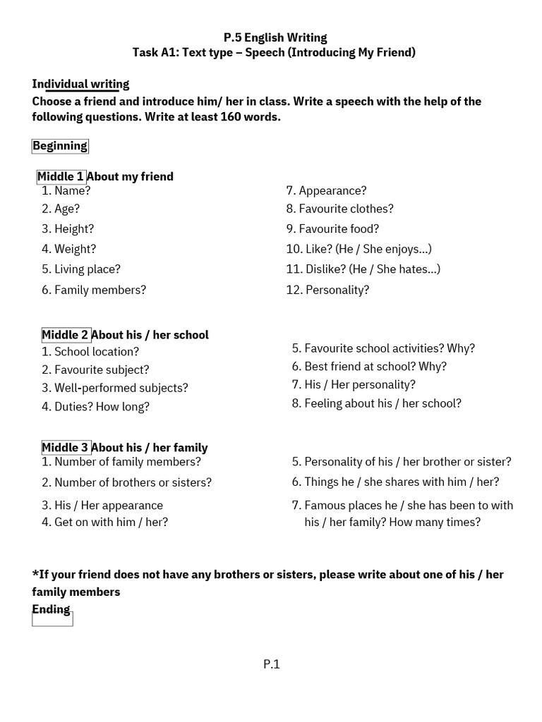 P5ENG - Writing Task Booklet PDF | PDF | Word | Adverb