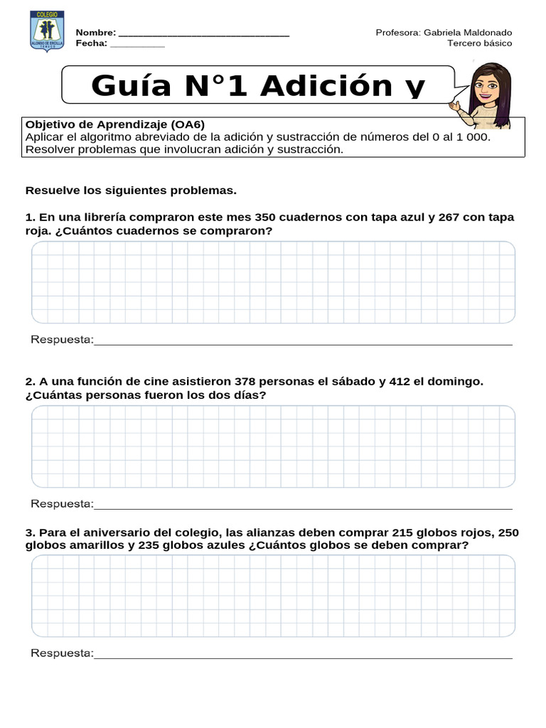 Guía N°1 Resolución de Problemas + - 2do Semestre | PDF