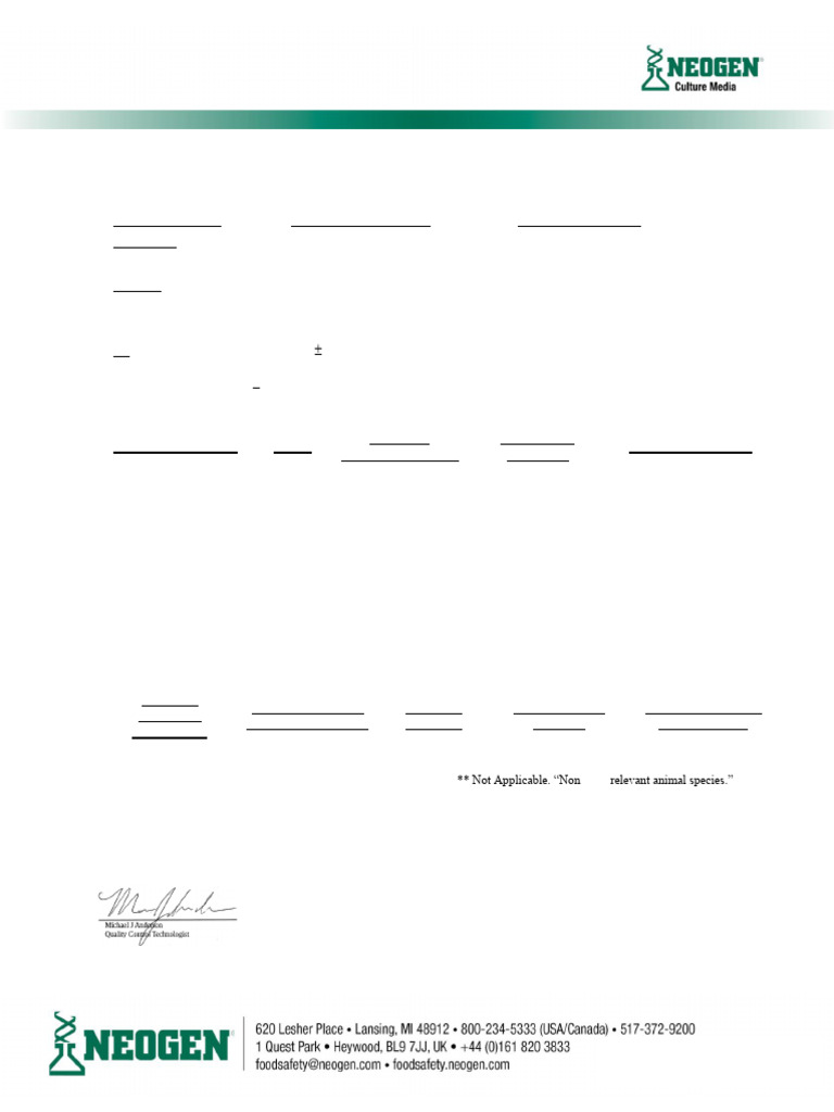 Certificate of Analysis for Terrific Broth | PDF | Escherichia Coli ...